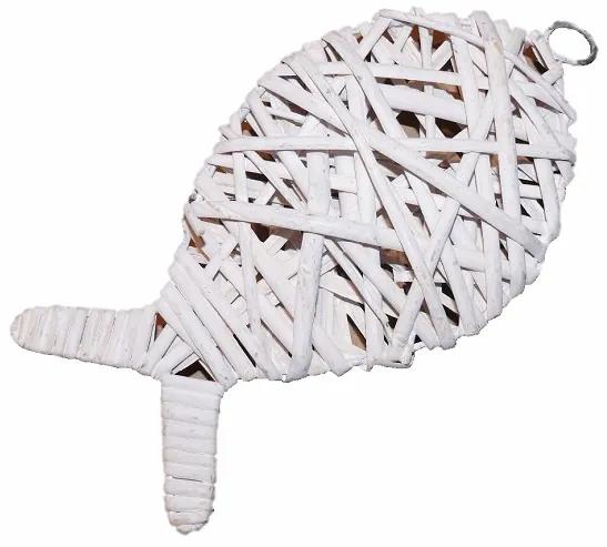 Košíkárna Proutěná rybička bílá 19x10 cm