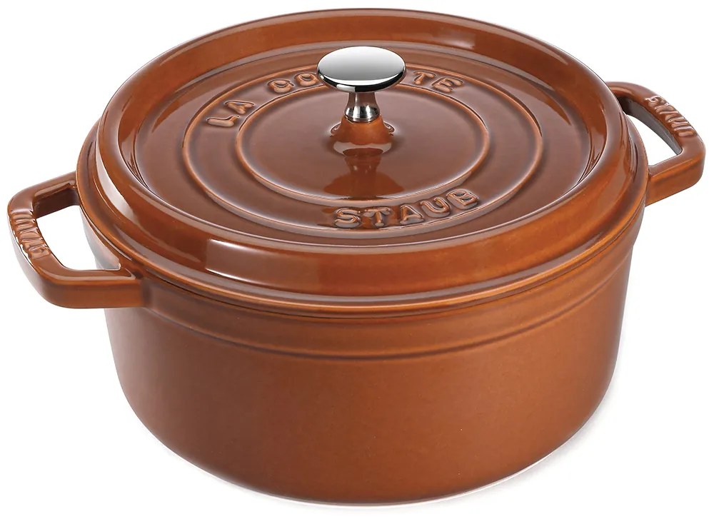 Staub Litinový hrnec s poklicí Cocottes skořicová 28 cm 6,7 l