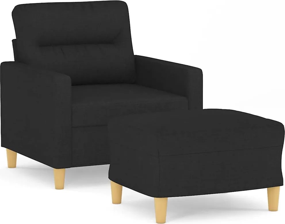 Křeslo s podnožkou černé 60 cm textil 3201069