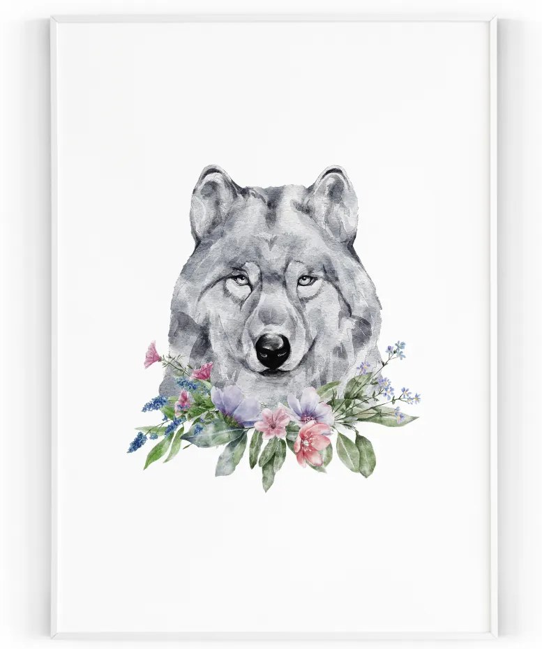Plakát / Obraz Vlk Pololesklý saténový papír 210 g/m² A4 - 21 x 29,7 cm