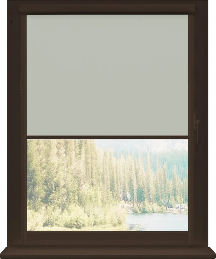 Dekodum Termoizolační roleta v hnědé kazetě, barva látky Pearl Silver Šířka (cm): 91, Výška (cm): Balkonová (do 200 cm), Strana mechanismu: Práva
