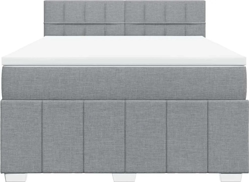 Box spring postel s matrací světle šedá 160 x 200 cm textil 3289419