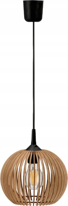 BERGE LED STROPNÍ ZÁVĚSNÉ SVÍTIDLO, DŘEVĚNÉ, 1xE27 + KLIP PRO SNADNOU MONTÁŽ