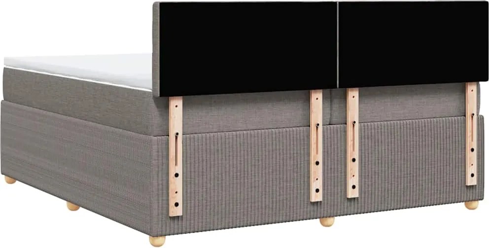 Box spring postel s matrací taupe 200x200 cm textil 3287581