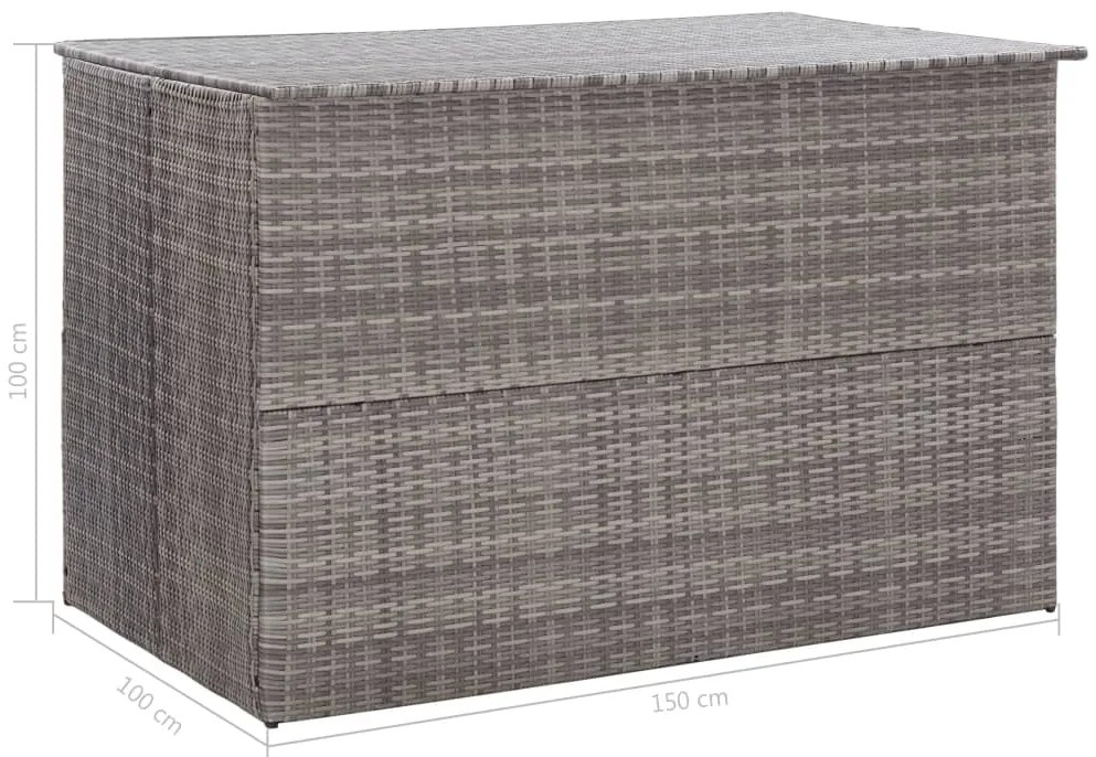 vidaXL Marketos Zahradní úložný box šedý 150 x 100 x 100 cm polyratan