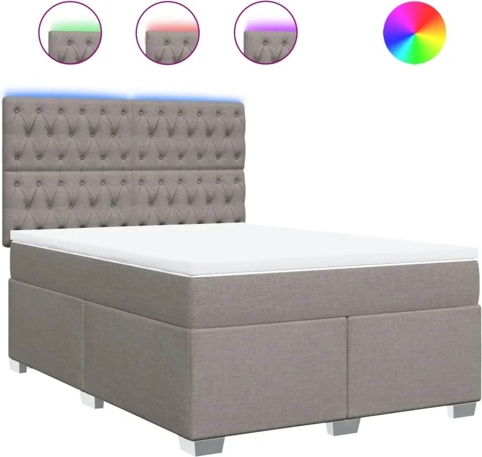 Box spring postel s matrací taupe 140x190 cm textil 3292794