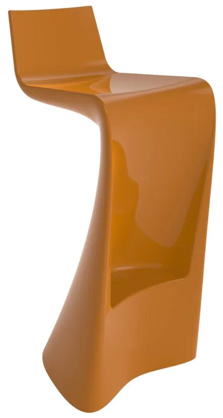 OnaDnes -20% VONDOM Oranžová plastová barová židle WING 72 cm