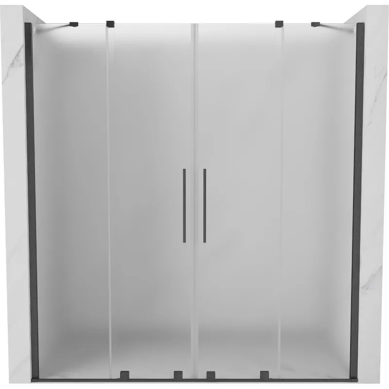 Mexen Velar Duo, posuvné sprchové dveře do otvoru 170 cm, 8mm sklo námraza, grafit broušený, 871-170-000-32-66