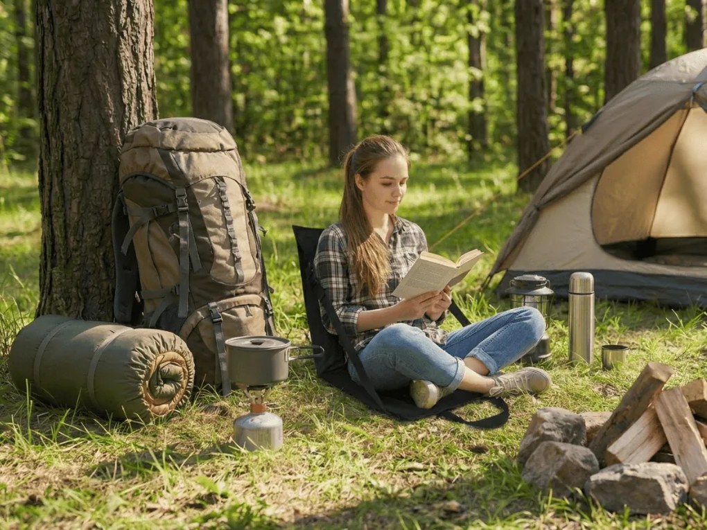Turistická skládací židle VENTO 38 cm, černá