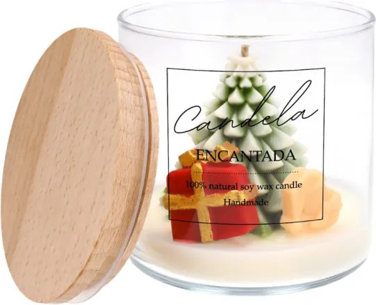 Vánoční sójová svíčka se stromkem