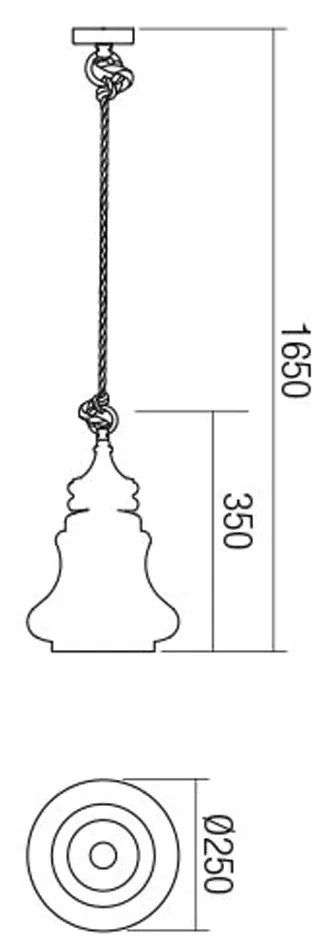 Redo 01-2117 závěsné svítidlo Kashi champagne, E27, ø25cm