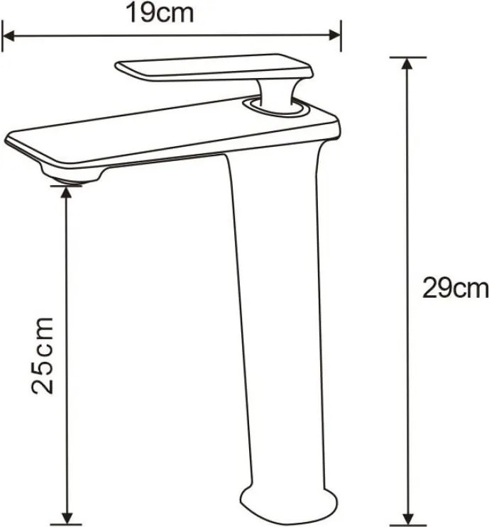 Mexen Purus vysoká umyvadlová baterie, černá/zlatá - 745810-75
