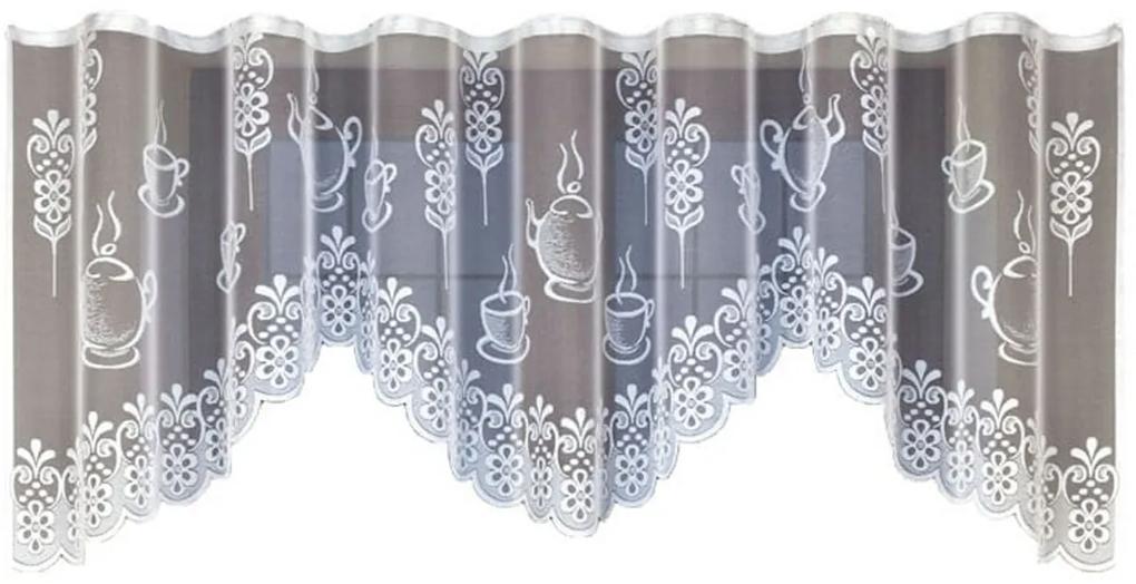 Dekorační žakárová záclona s řasící páskou SANDY 140 bílá 300x140 cm MyBestHome