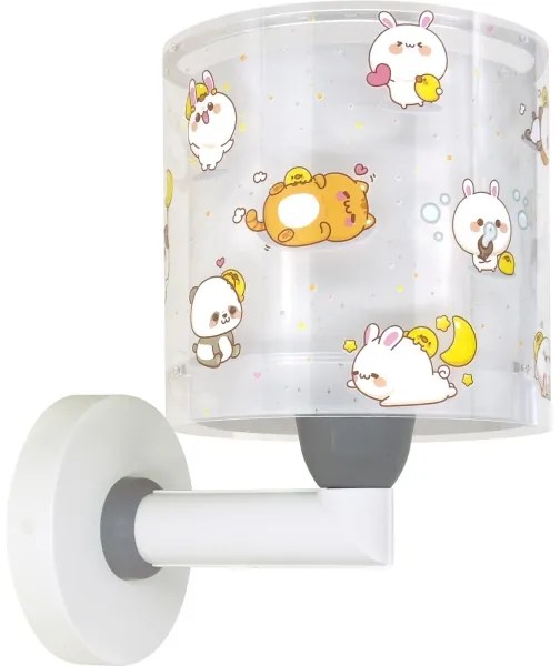 Dalber 41769E - Dětská nástěnná lampa KAWAII FRIENDS 1xE27/15W/230V šedá
