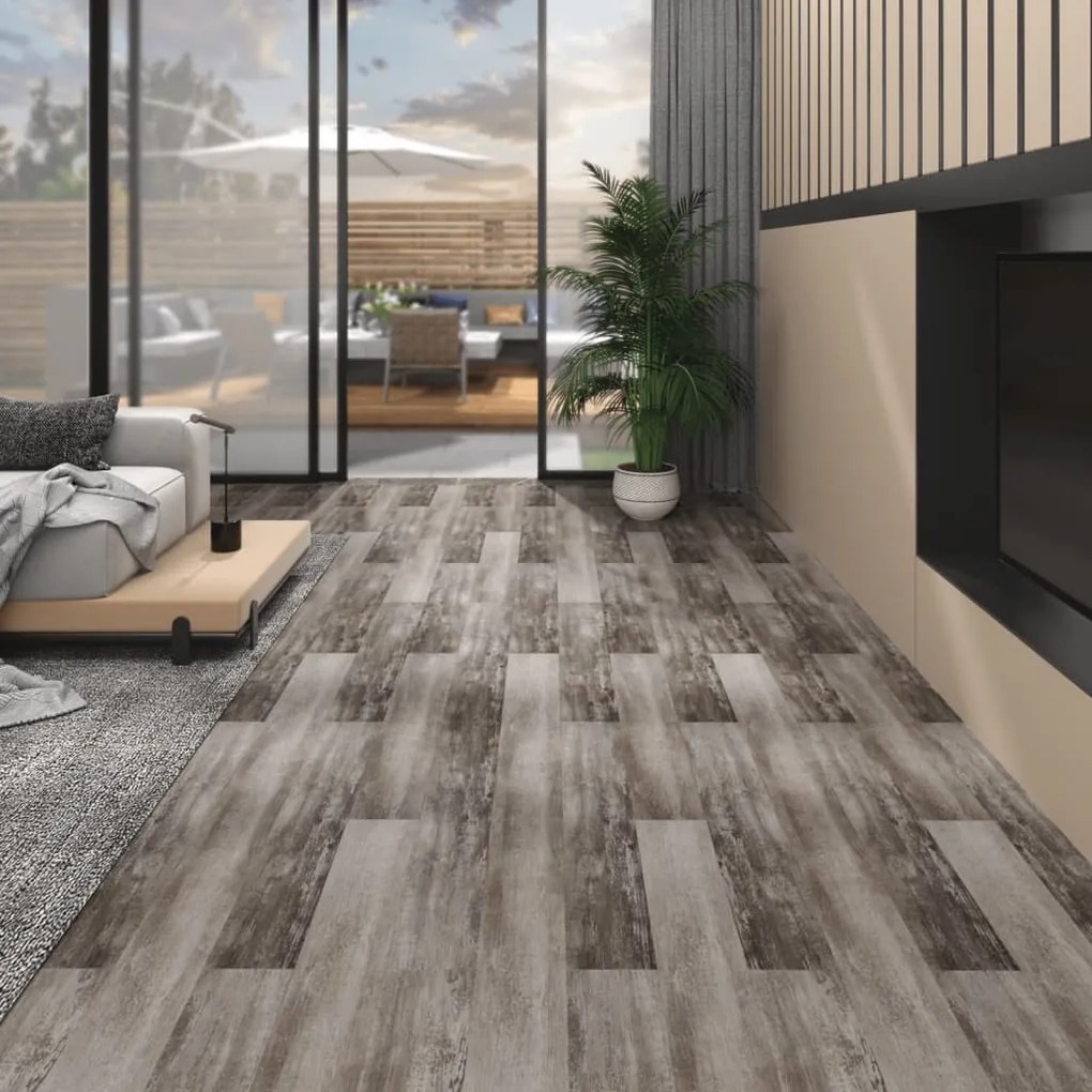 146607 vidaXL Nesamolepicí PVC podlahová prkna 5,26 m² 2 mm matné hnědé dřevo