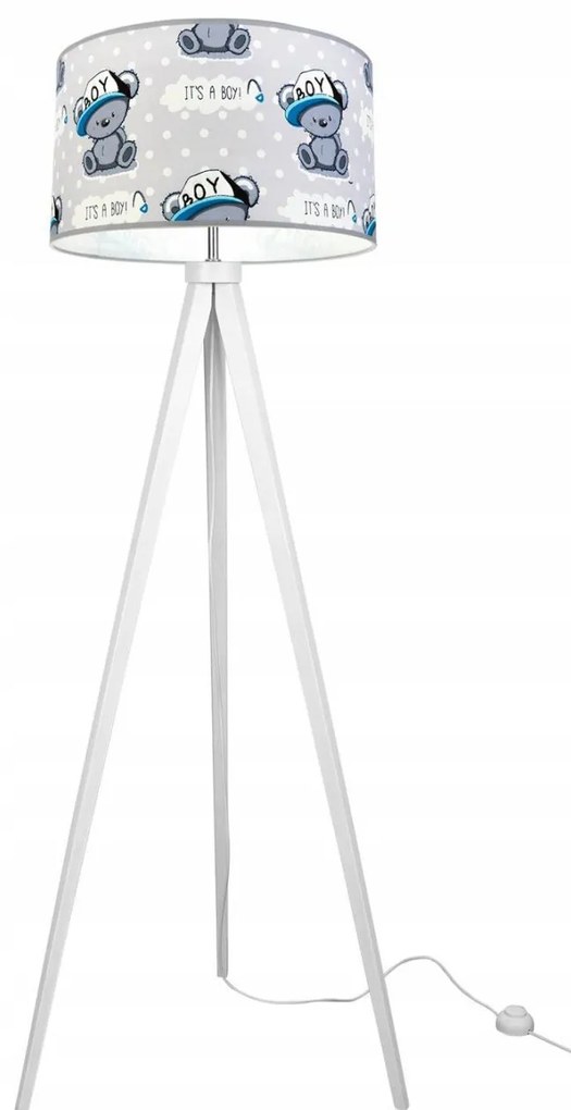 Dětská stojací lampa Cone, 1x textilní stínítko se vzorem, (výběr ze 2 barev konstrukce)