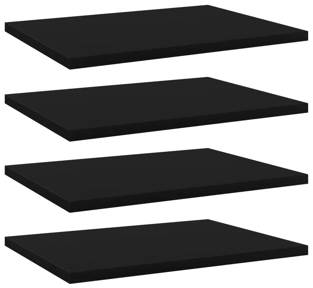 Přídavné police 4 ks černé 40 x 30 x 1,5 cm dřevotříska