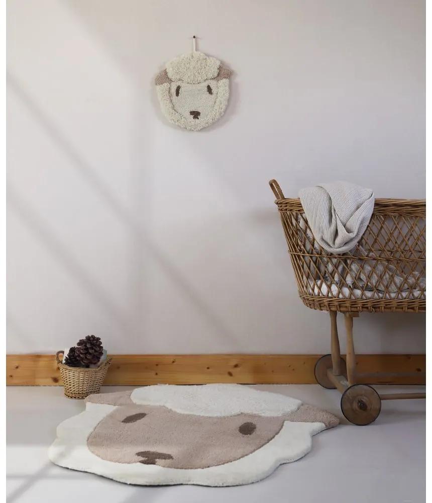 Krémovo-světle hnědý vlněný dětský koberec 85x95 cm Lolho – Nattiot