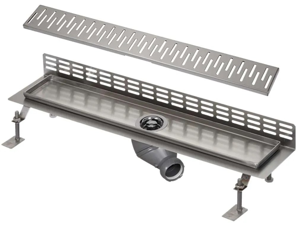 Sanela - Sprchový žlab ke stěně, délka 75 cm, matná nerez SLKN 06CX