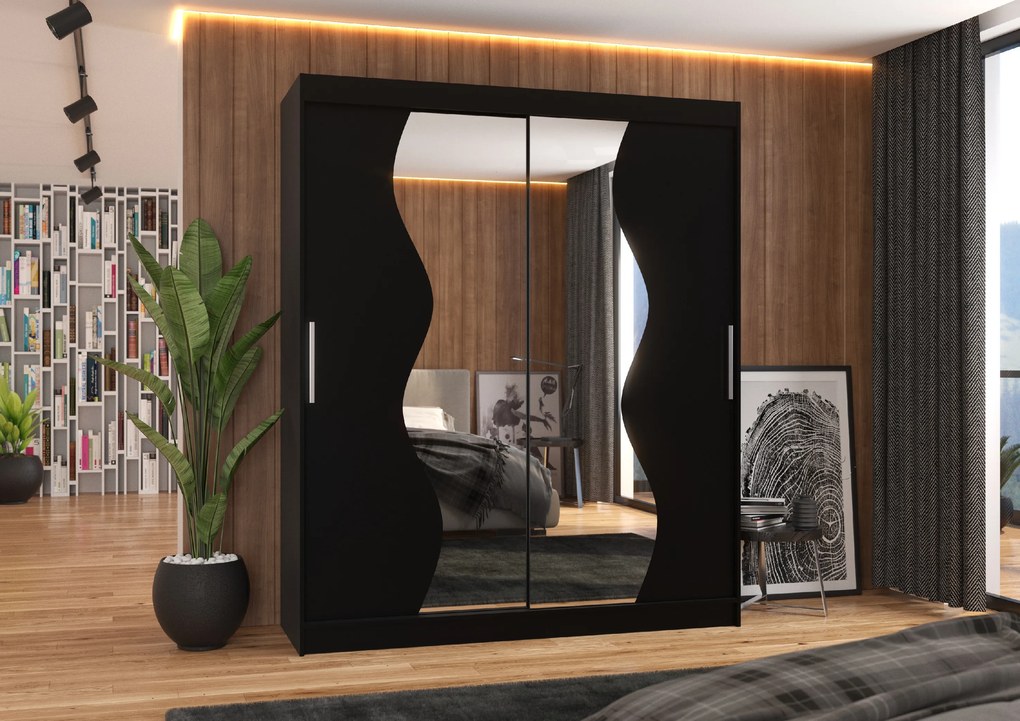 ADRK Furniture Posuvná skříň s zrcadlem MEDISON 180 ADRK-SW-MED-B-180