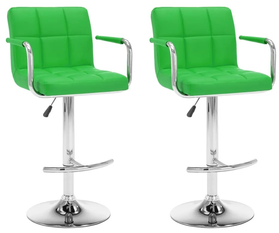323632 vidaXL Barové stoličky 2 ks zelené umělá kůže