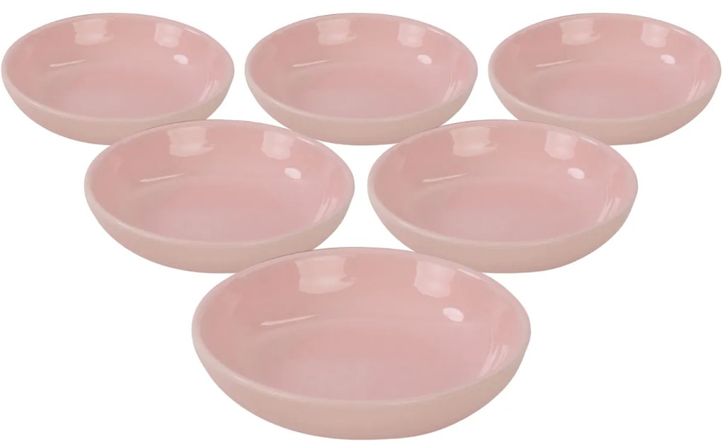 Sada 6 keramických misek Lunis 13 cm, světle růžová
