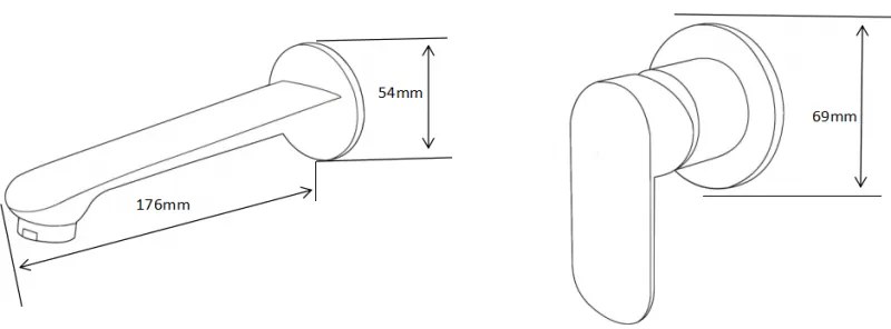 Mexen DOX - Umyvadlová baterie pod omítku, dvouotvorová, komplet, Černá,75215-70