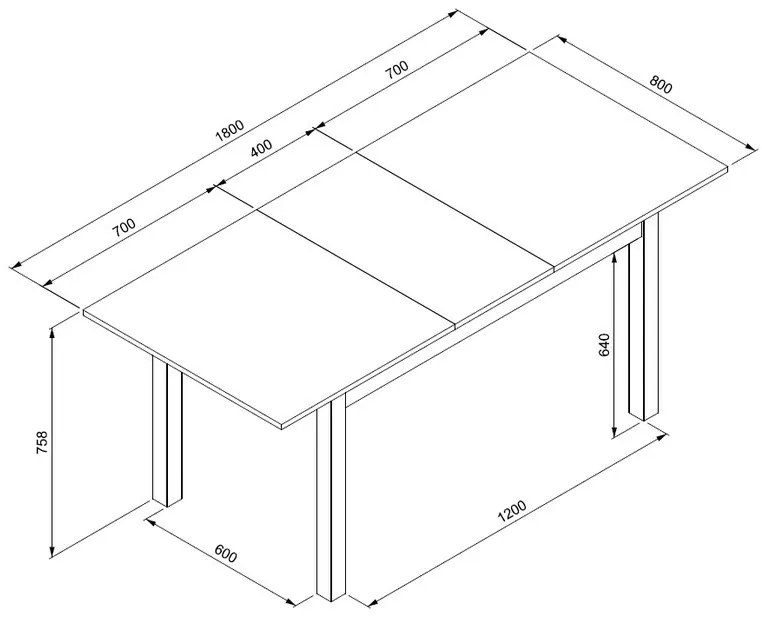 Rozkládací jídelní stůl Coburg 137x80 cm, bílý