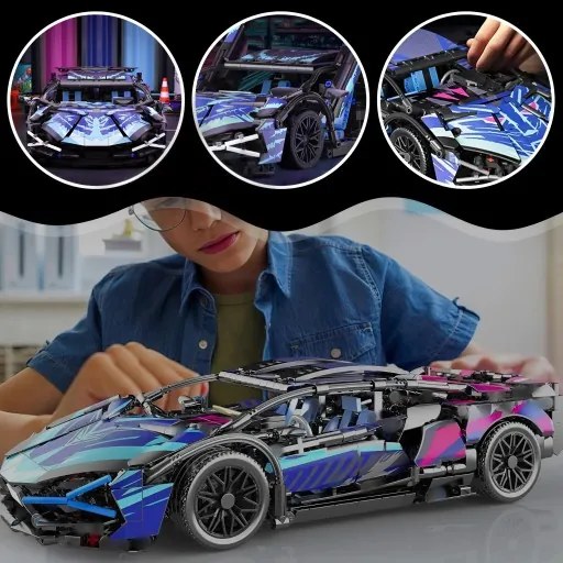 NeoBrick Lamborghini Racer – stavebnice sportovního auta 1280 dílků, futuristický design