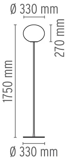 Flos Glo-Ball F2, stojací lampa z triplexového skla se stmívačem, černá, 1x150W E27, výška 175cm