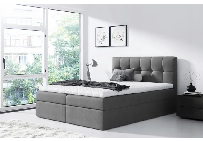 Jednoduchá postel Rex 200x200, šedá