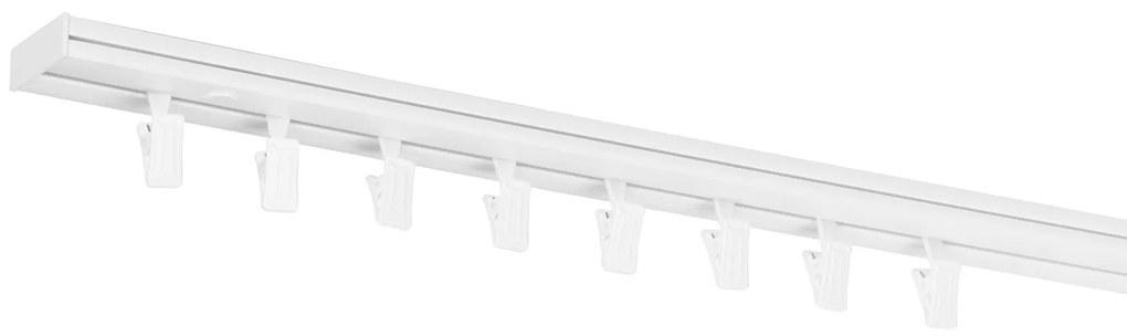 Dekodum Stropní kolejnice z PVC jednořadá bílá Délka: 220 cm, Typ přichycení: háčky
