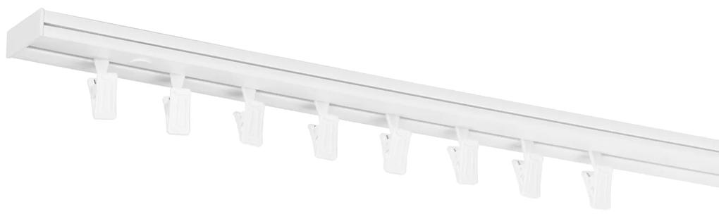 Dekodum Stropní kolejnice z PVC jednořadá bílá Délka: 290 cm, Typ přichycení: háčky