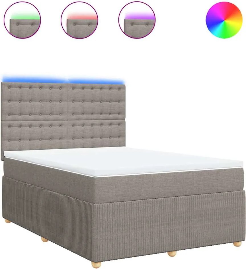 Box spring postel s matrací taupe 140x190 cm textil 3294369