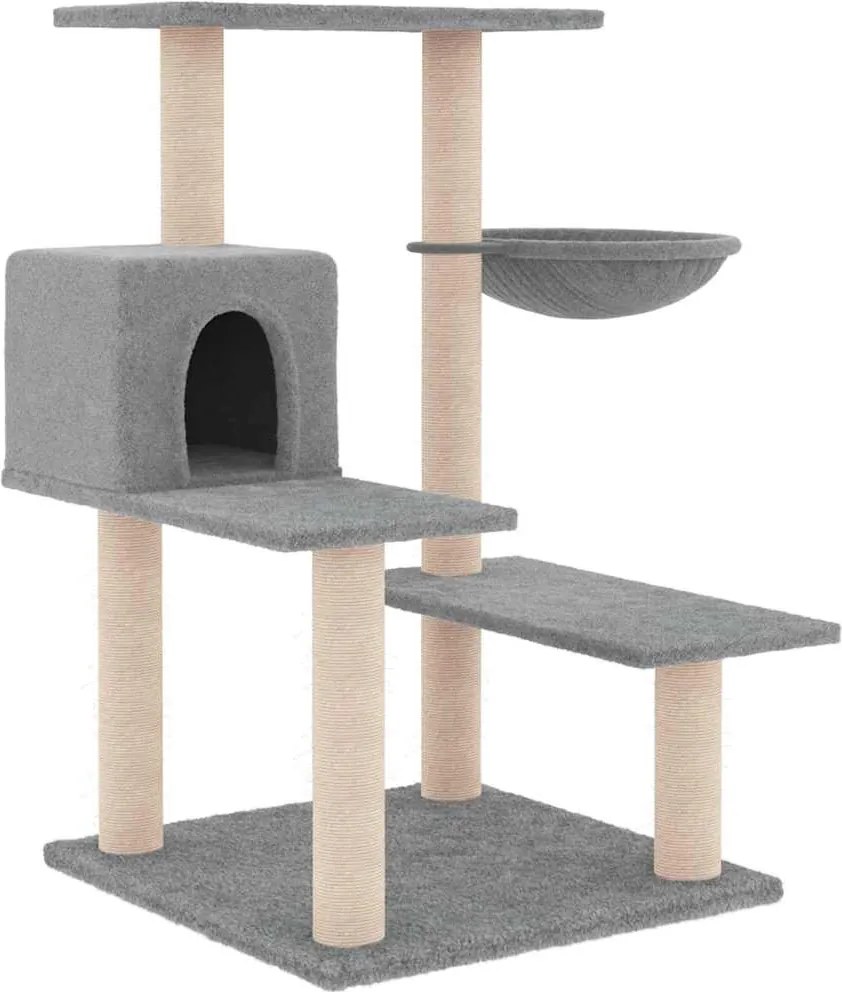 Škrabadlo pro kočky se sisalovými sloupky světle šedé 82,5 cm 172386