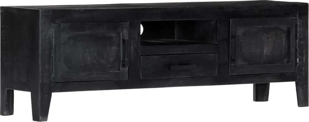 vidaXL TV stolek černý 118 x 30 x 40 cm masivní mangovníkové dřevo [247985]