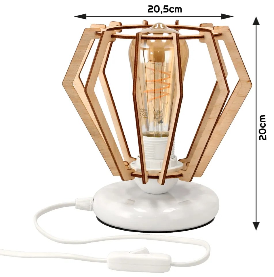 BERGE Stolní lampa LED 1xE27 WOOD BRILLIANT