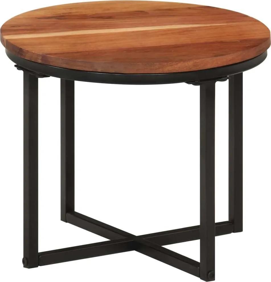 vidaXL Konferenční stolek 35x35x30 cm masivní akáciové dřevo a železo [372739]