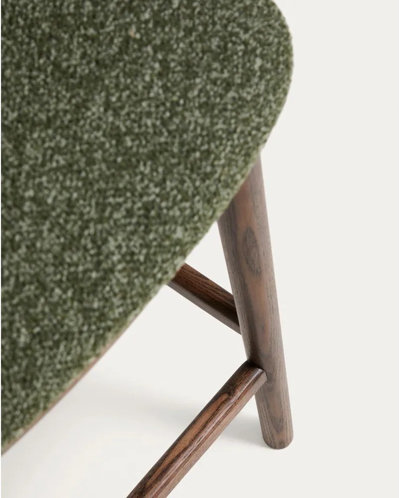 Tmavě zelená čalouněná barová židle (výška sedáku 65 cm) Ciselia – Kave Home