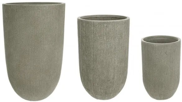 BIZZOTTO set 3 kulatých květináčů BRUSH zelená 0790583
