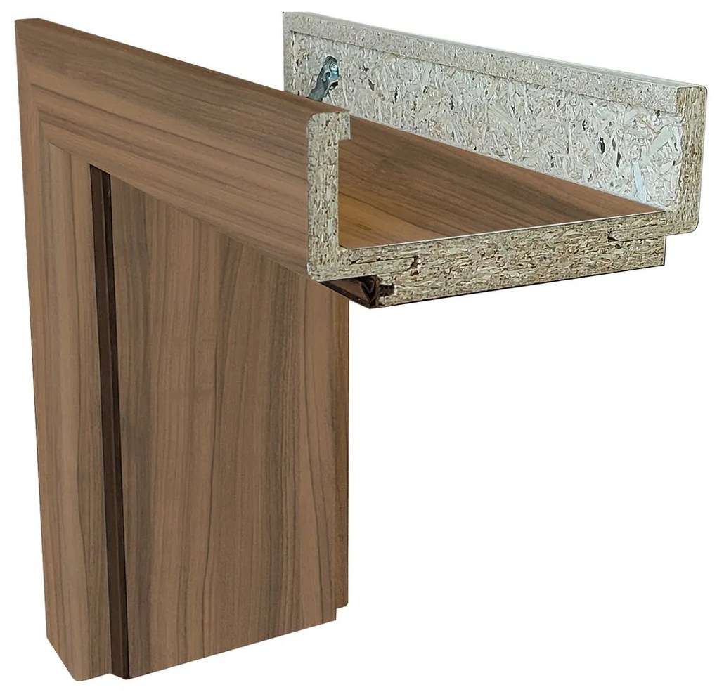 Solodoor Obložková zárubeň 60 P, 630 × 1982 mm, fólie, tloušťka zdi: 145–165 mm, levá, ořech