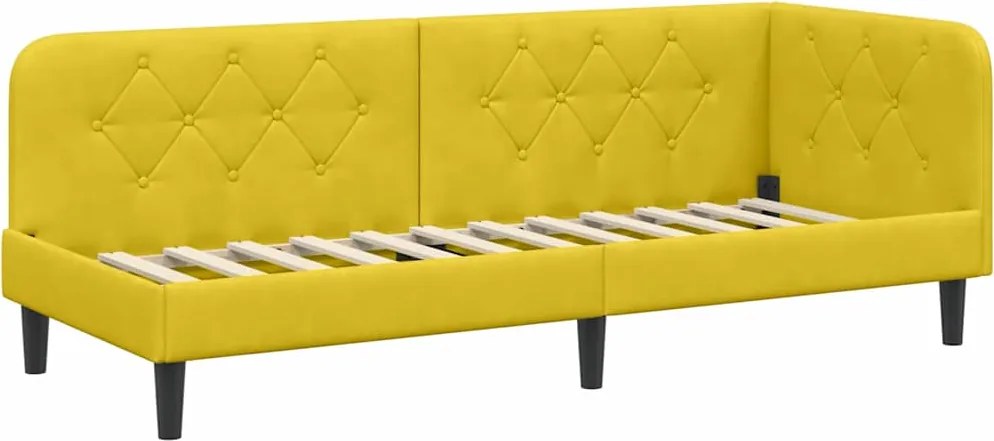Rohový rám postele Žlutá 80 x 200 cm samet 3394140