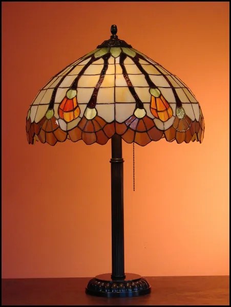 Vitrážová stolní lampa Fuksja 40