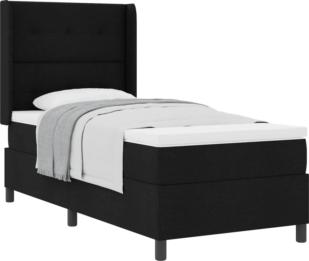 Postel s boxspringem s polštářem Černý 200 x 80 cm textil 3341611
