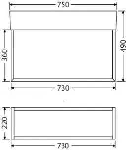 INTEDOOR Oxo Multi skříňka s umyvadlem a zásuvkou OXO MULTI OALU 75 1Z Povrch: 0606 AP ARCTIC WHITE MAT