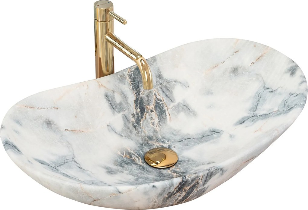 Rea Royal 60 umyvadlo, 60 x 36 cm, napodobenina kamene Granit mat, REA-U8742
