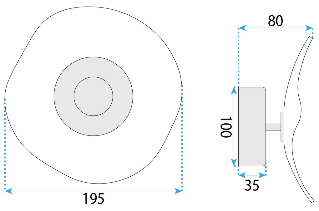 Toolight Toolight, LED nástěnné svítidlo 3,6W, 500lm, APP1794-W, zlatá matná, OSW-04362