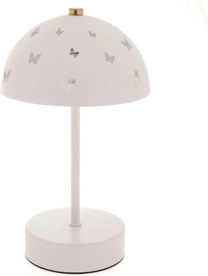 Bílá kovová dětská stolní lampa Butterfly – Dakls
