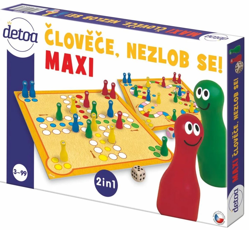Detoa Člověče, nezlob se maxi 2v1 společenská hra v krabici 33,5x23x3,5cm