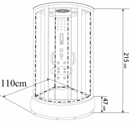 NIKIDO - H Sprchový box 7127 110x110x215 - SAUNA